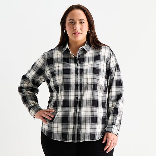 Click here for St. Johns Bay Womens Plus Long Sleeve Blouse  1x... prices