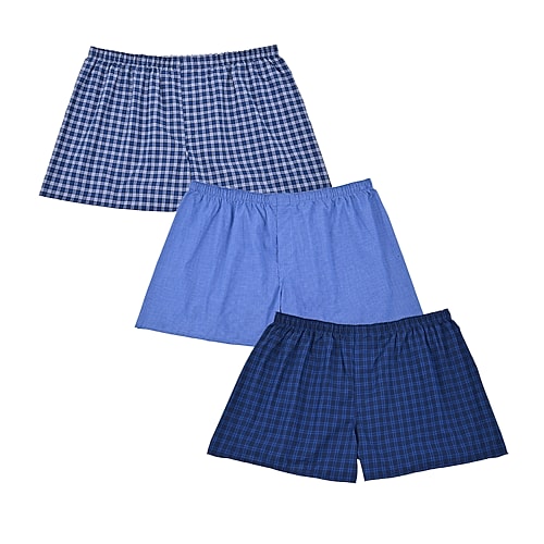 Click here for Hanes Mens Big 3 Pack Boxers 155hb  5x-large  Blue prices