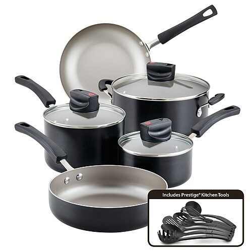 Farberware Smart Control 14-Pc. Nonstick Cookware Set - Black