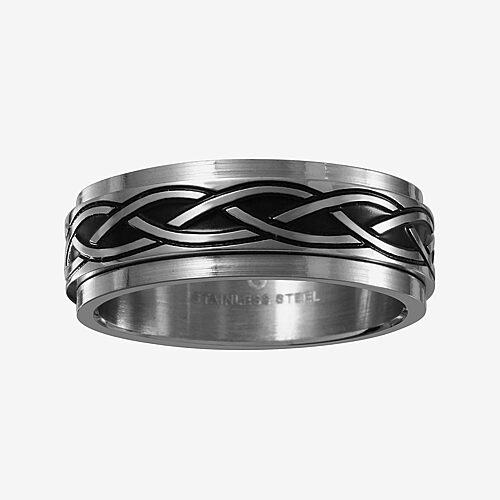 Click here for Mens 7.5mm Two-Tone Stainless Steel Weave Wedding... prices