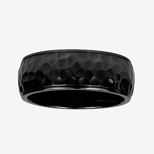 Click here for Mens 8mm Black Hammered Titanium Wedding Band  8... prices