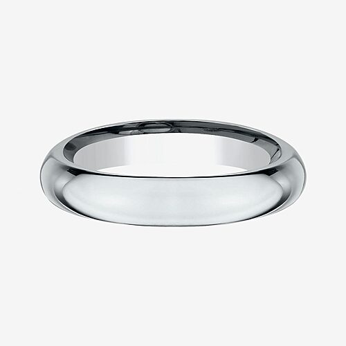 Click here for Womens 14K White Gold 4MM High Dome Comfort-Fit We... prices