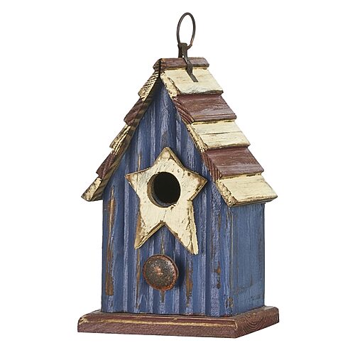 Click here for Glitzhome Bird House  One Size  Blue prices