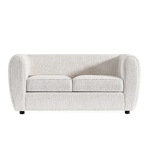 Click here for Valerian 67 Boucle Fabric Loveseat - Off-White prices