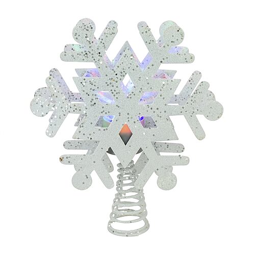 Northlight Lighted Snowflake Christmas Tree Topper - White