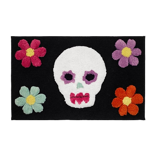 Click here for Avanti Sugar Skull Bath Rug  One Size  Black prices