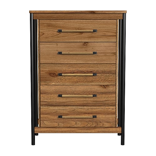 Click here for Norcross 5 Drawer Chest in Hickory  One Size  Brow... prices