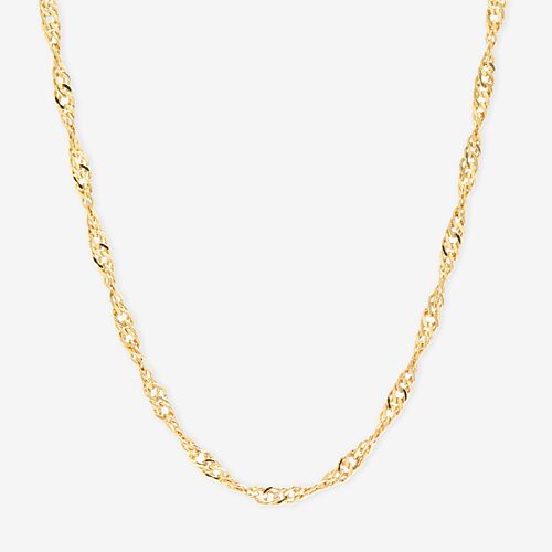 Silver Reflections 24K Gold Over Brass 18-24 Chain Necklace  One Size