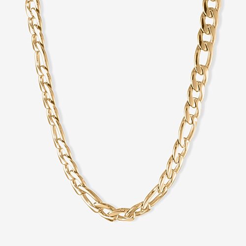 Click here for Mens Stainless Steel & Gold-Tone IP 22 11mm Figaro... prices