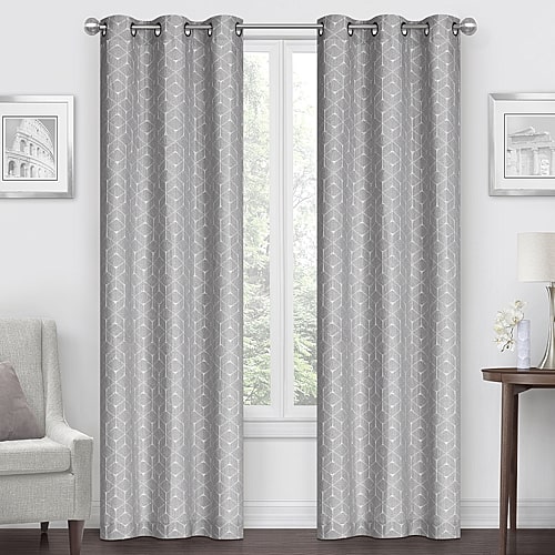 Click here for Regal Home Geo Cube Jacquard Grommet Top Light-Fil... prices