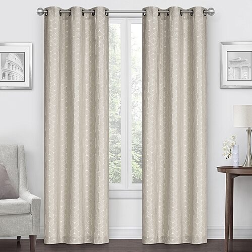 Click here for Regal Home Geo Cube Jacquard Grommet Top Light-Fil... prices