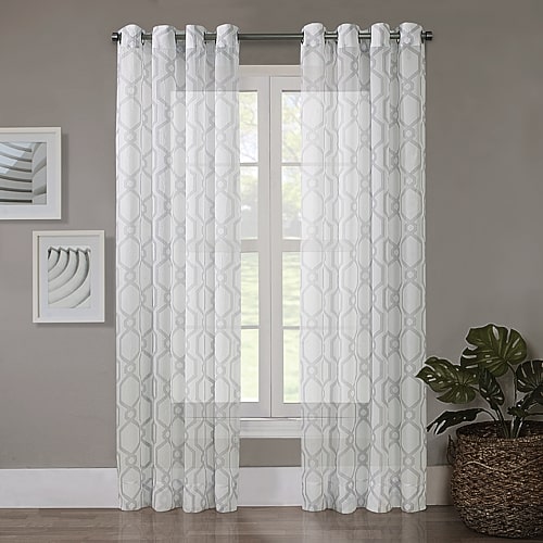 Click here for Regal Home Crushed Voile Geo Print Grommet Top She... prices
