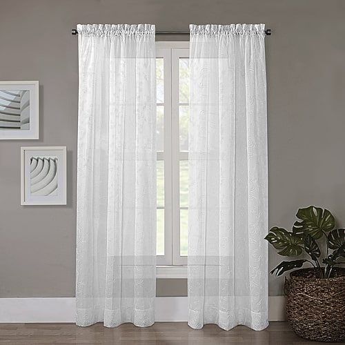 Click here for Regal Home Embroidered Voile Rod Pocket Embroidere... prices