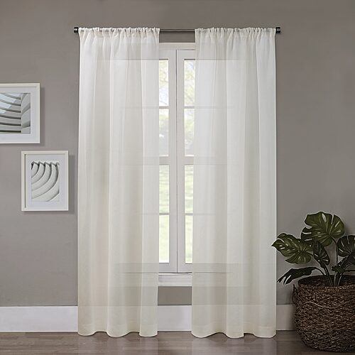 Click here for Regal Home Meadow Solid Rod Pocket Sheer Single Cu... prices