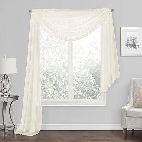 Click here for Regal Home Voile Solid Scarf Valance  One Size  Be... prices