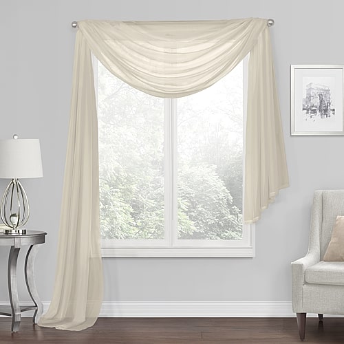 Click here for Regal Home Voile Solid Scarf Valance  One Size  Br... prices
