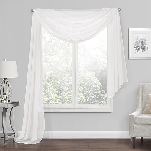 Click here for Regal Home Voile Solid Scarf Valance  One Size  Wh... prices