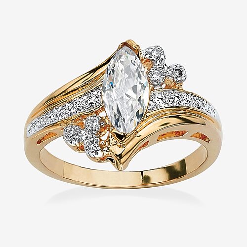 Click here for Womens 1 1/10 CT. T.W. Cubic Zirconia 14K Gold Ove... prices
