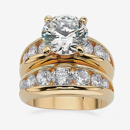 Click here for Womens Cubic Zirconia 14K Gold Over Brass Bridal S... prices