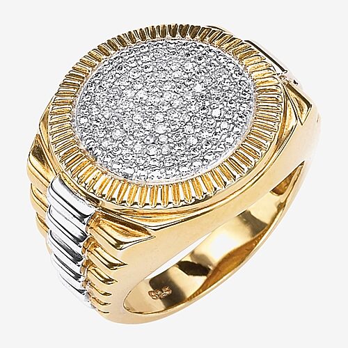 Click here for Mens 1/6 CT. T.W. Natural White Diamond 18K Gold O... prices