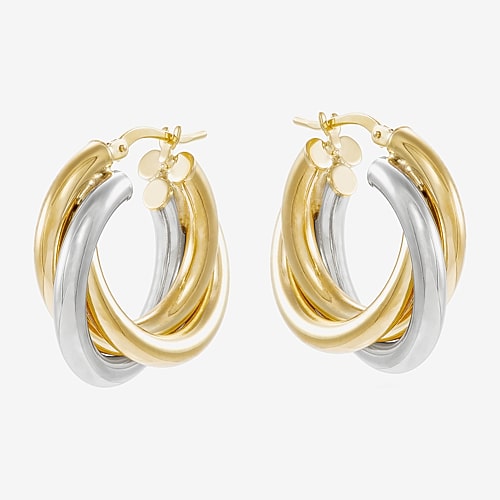 Click here for Made in Italy Womens 14K Two Tone Gold 15mm Round... prices