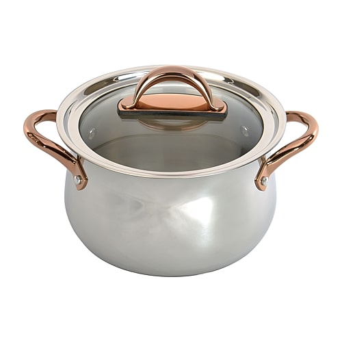 Click here for Ouro Casserole with Glass Lid  8 - Silver-Tone prices