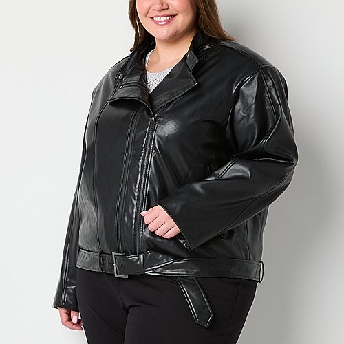 Click here for Worthington Womens Plus Midweight Motorcycle Jacke... prices