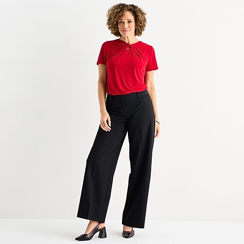 Click here for Liz Claiborne Audra Womens Wide Leg Mid Rise Trous... prices
