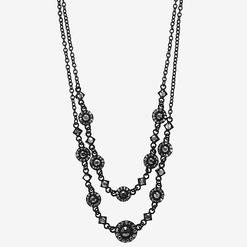 Click here for Mixit Black Womens Gray Glass 17 Inch Strand Neckl... prices