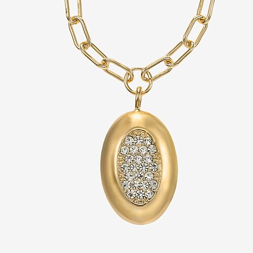 Click here for Liz Claiborne Pave Womens Glass Oval 18 Inch Penda... prices