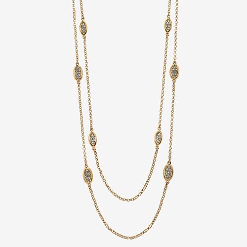 Click here for Liz Claiborne Pave Station Womens Glass 34 Inch St... prices