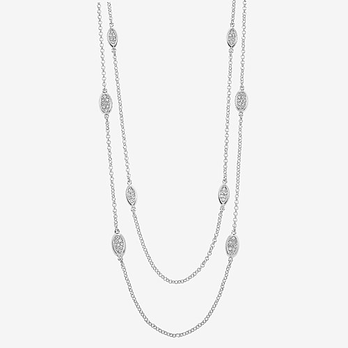 Click here for Liz Claiborne Pave Station Womens Glass 34 Inch St... prices