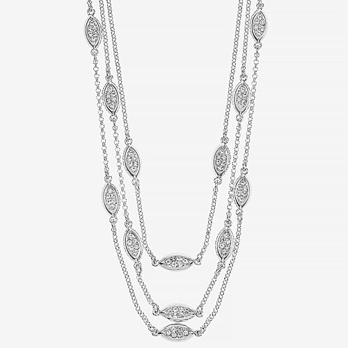Click here for Liz Claiborne Pave Layered Womens 18 Inch Statemen... prices