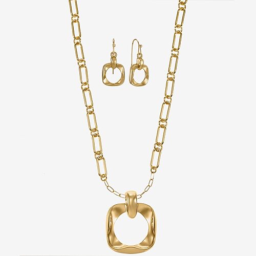 Click here for Liz Claiborne Textured Paperclip Pendant Necklace... prices