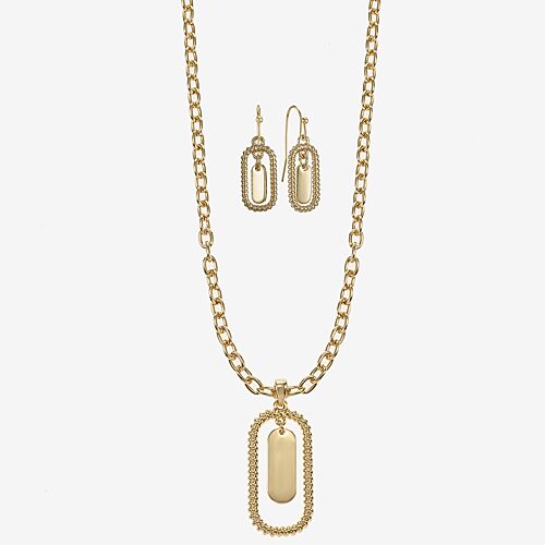 Click here for Liz Claiborne Orbital Pendant Necklace & Drop Earr... prices