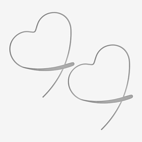 Click here for Silver Treasures Sterling Silver Heart Drop Earrin... prices