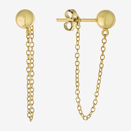 Click here for Silver Treasures 14K Gold Over Silver Drop Earring... prices