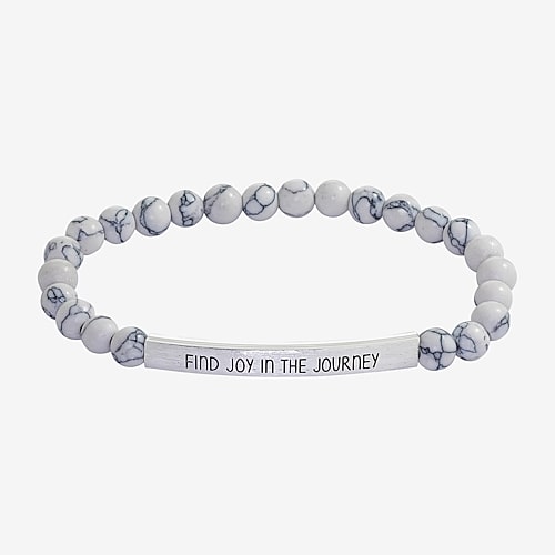 Click here for Sparkle Allure Empowerment Womens White Howlite Ba... prices