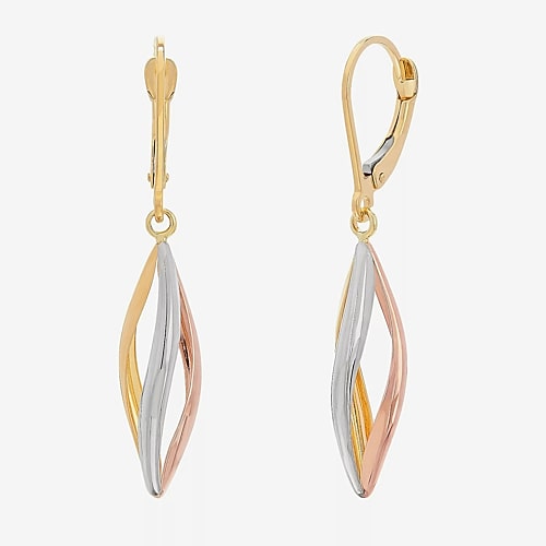 Click here for Made in Italy Womens 14K Tri-Color Gold Drop Earri... prices