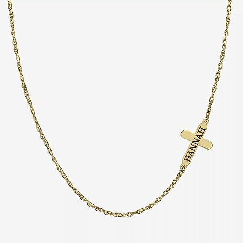 Click here for Personalized Name Cross Necklace  One Size  Yellow prices