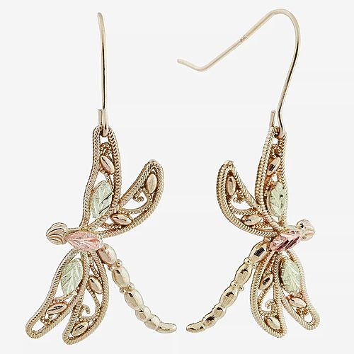 Click here for Black Hills Gold Womens 10K Gold Butterfly Drop Ea... prices