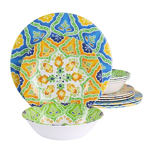 Click here for Elama 12-pc. Melamine Dinnerware Set  One Size  Mu... prices