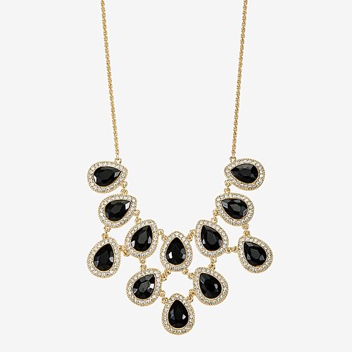 Click here for Monet Jewelry Gold Tone Halo Womens Black 18 Inch... prices