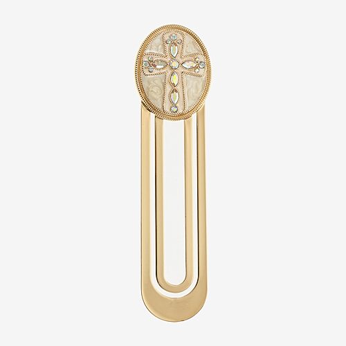 Click here for Monet Jewelry Gold Tone White Cross Bookmark  One... prices