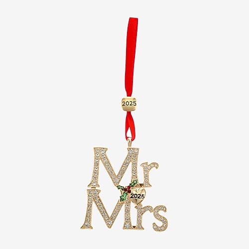 Click here for Monet Jewelry Gold Tone Mr & Mrs Christmas Ornamen... prices