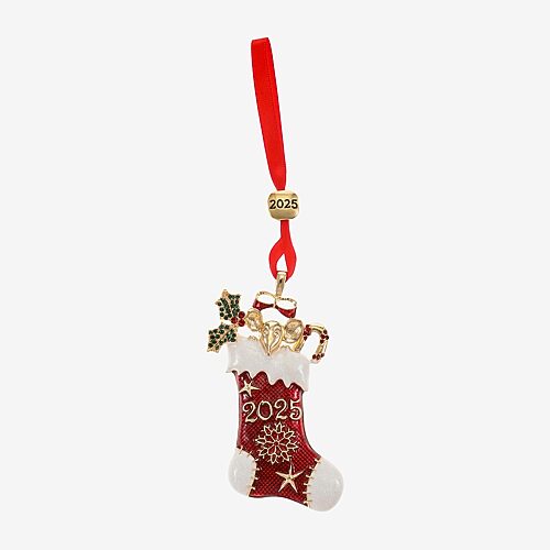 Click here for Monet Jewelry Gold Tone Red Stocking Christmas Orn... prices