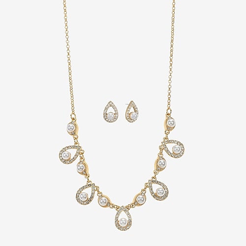 Click here for Monet Jewelry Gold Tone Collar Frontal Necklace &... prices