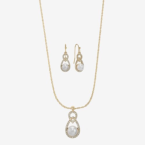 Click here for Monet Jewelry Gold Tone Pendant Necklace & Drop Ea... prices