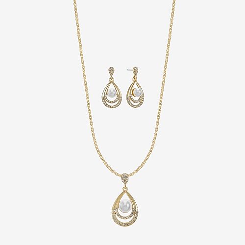 Click here for Monet Jewelry Gold Tone Pendant Necklace & Drop Ea... prices