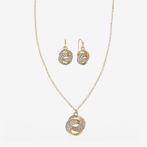 Click here for Monet Jewelry Gold Tone Pendant Necklace & Drop Ea... prices